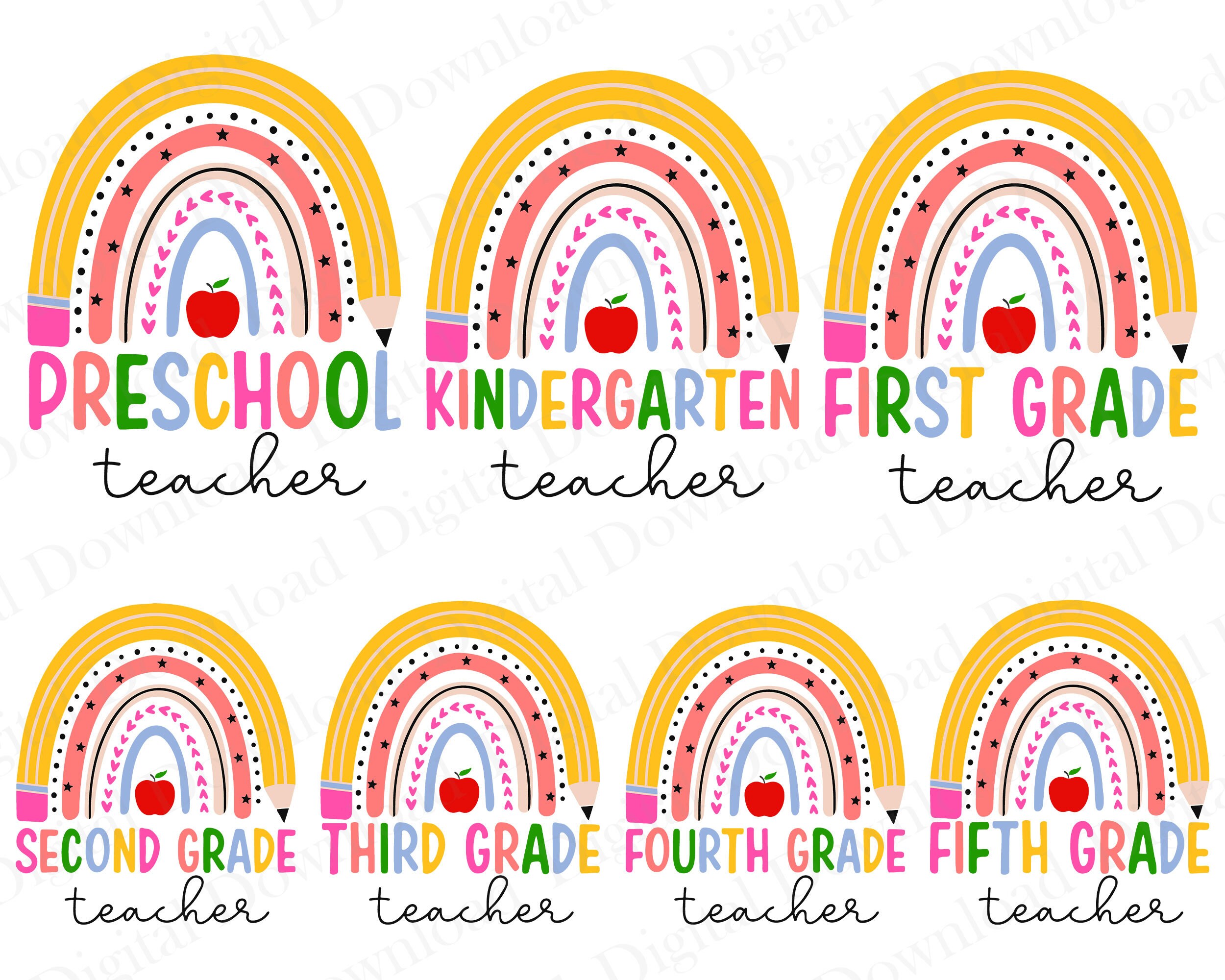 Teacher Rainbow Svg Bundle, Teacher Love Inspire, Hello Back - Inspire ...