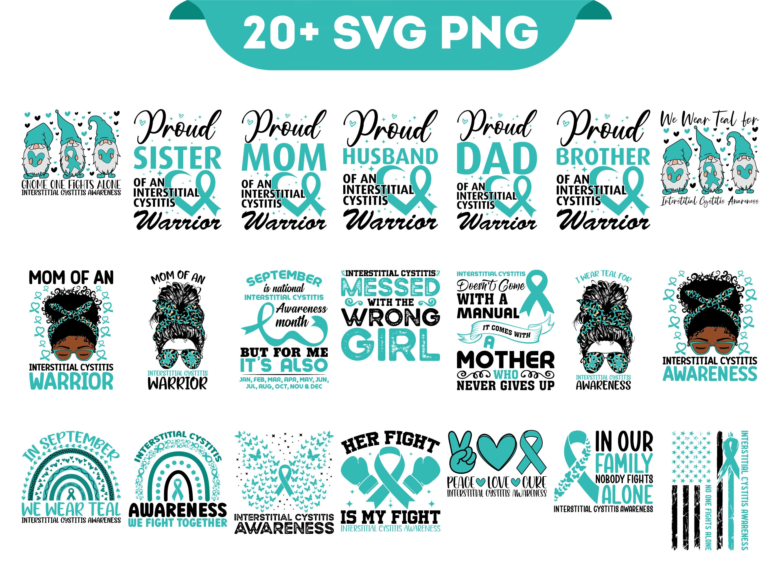 Interstitial Cystitis Awareness Svg Png Bundle, IC Awareness | Inspire ...