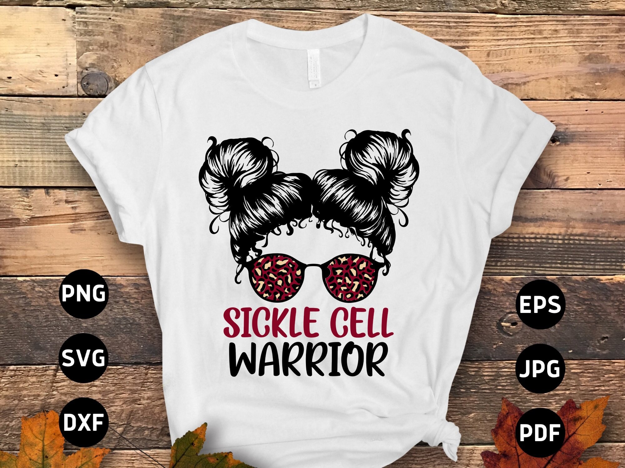Sickle Cell Awareness Svg Png, Sickle Cell Warrior Girl Bun - Inspire ...