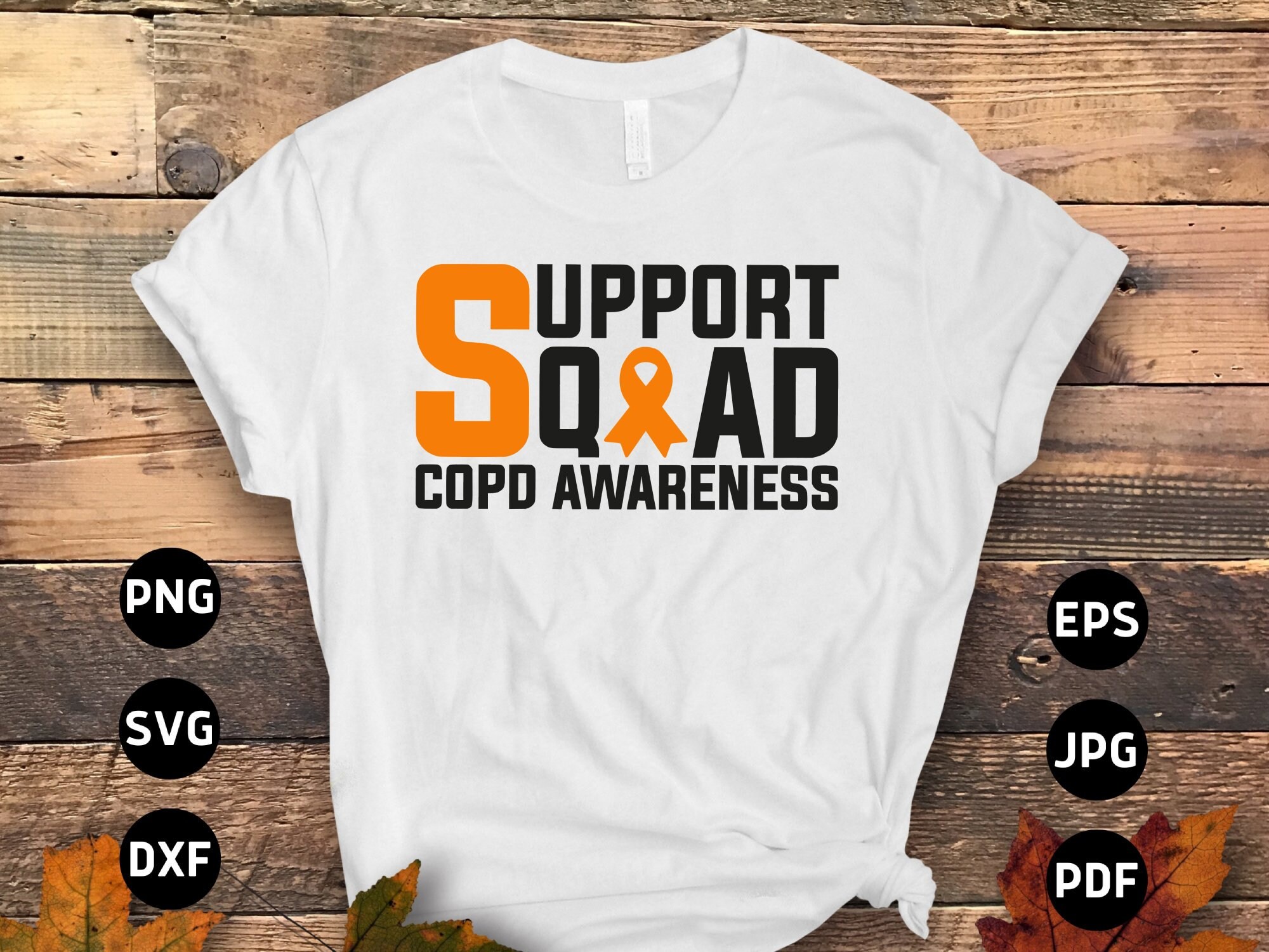 Support Squad Svg Png, Orange Ribbon Svg, COPD Awareness Svg - Inspire ...