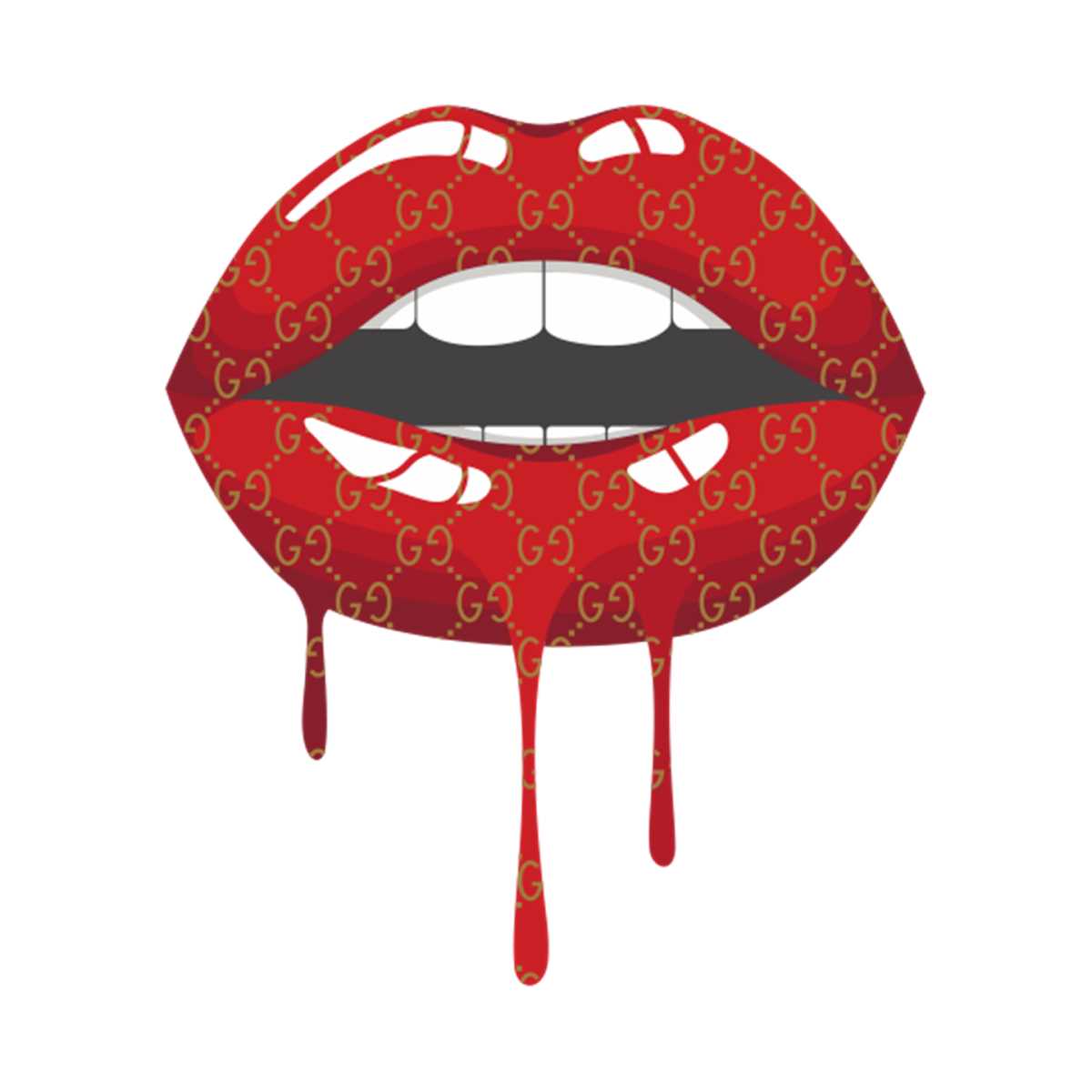 Lips Drip Gucci Seamless Pattern Svg, Drip Logo Svg - Inspire Uplift