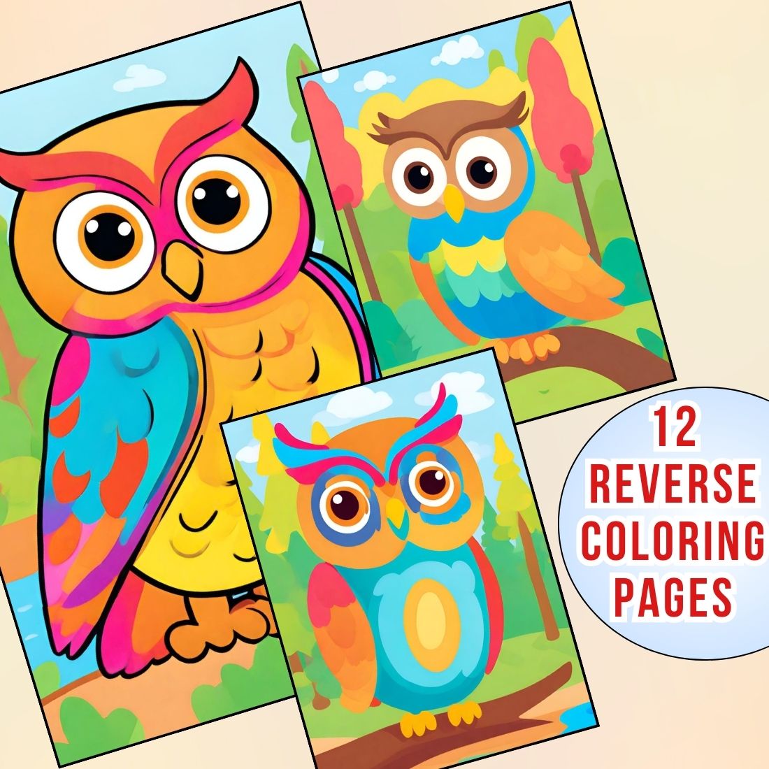 Open-Ended Creativity! 12 Cute Owl Reverse Coloring Pages fo | Inspire ...