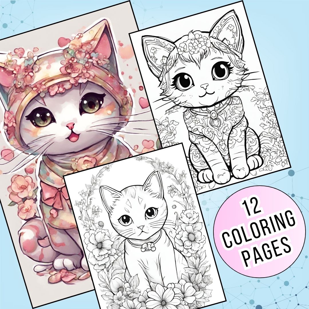 12 Adorable Cat Coloring Pages for Kids - Fun and Educationa | Inspire ...