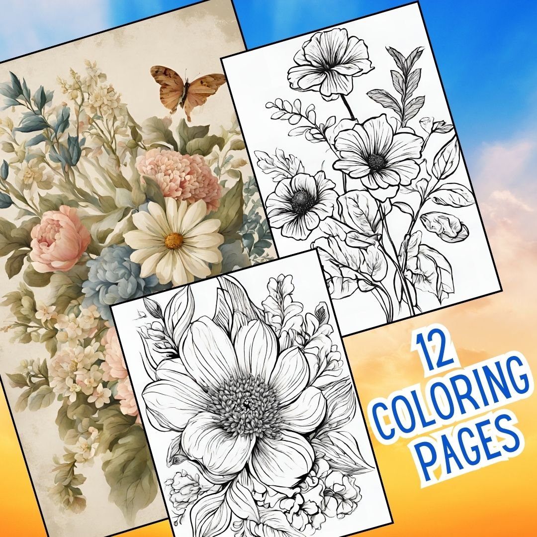 Vintage Floral Coloring Pages | A Fun and Educational Activi | Inspire ...