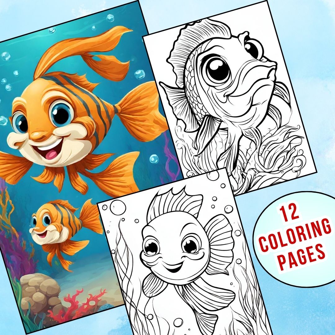 12 Fun and Easy Fish Coloring Pages for Kids | Inspire Uplift