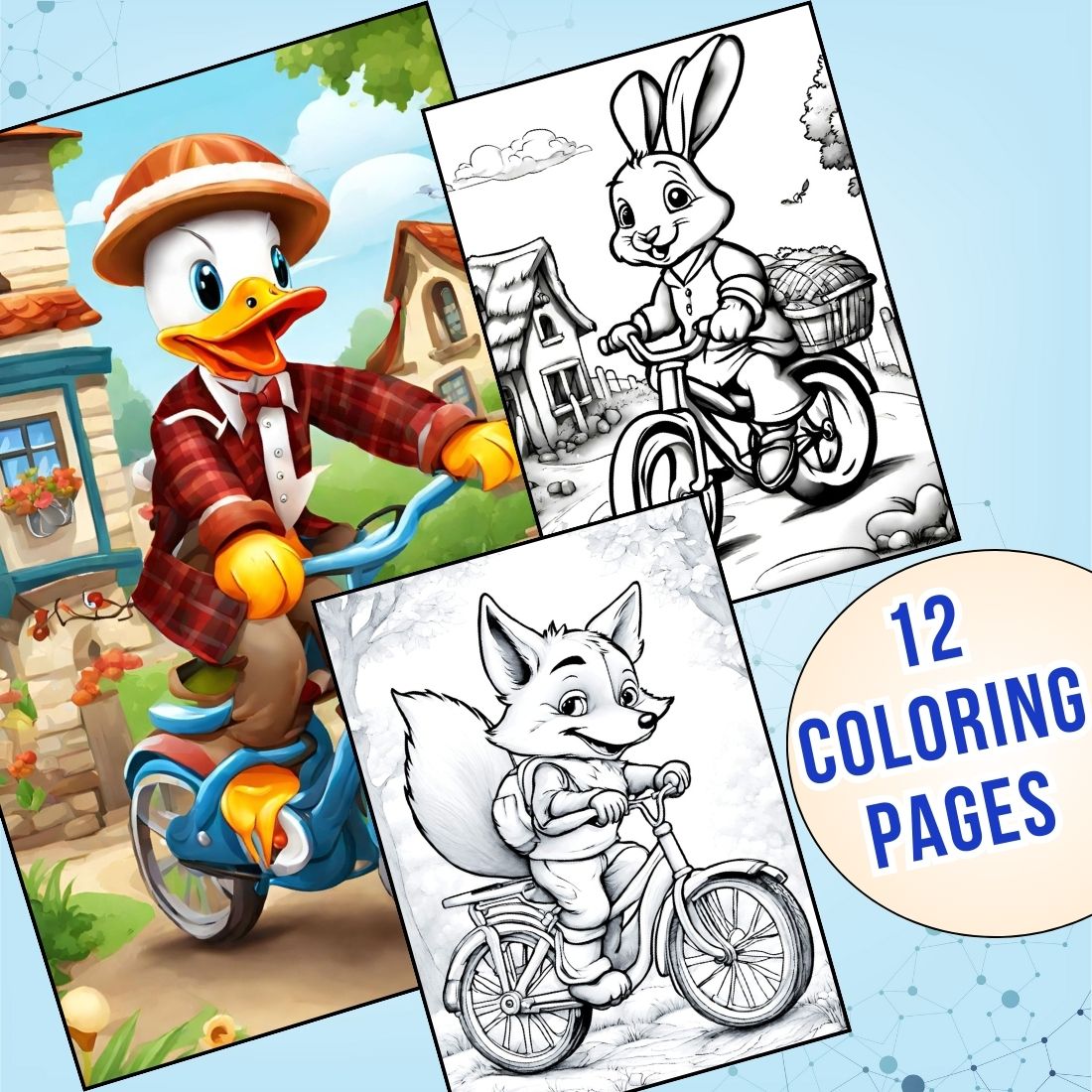 12 Adorable Cyclist Animals Coloring Pages for Kids | Screen | Inspire ...