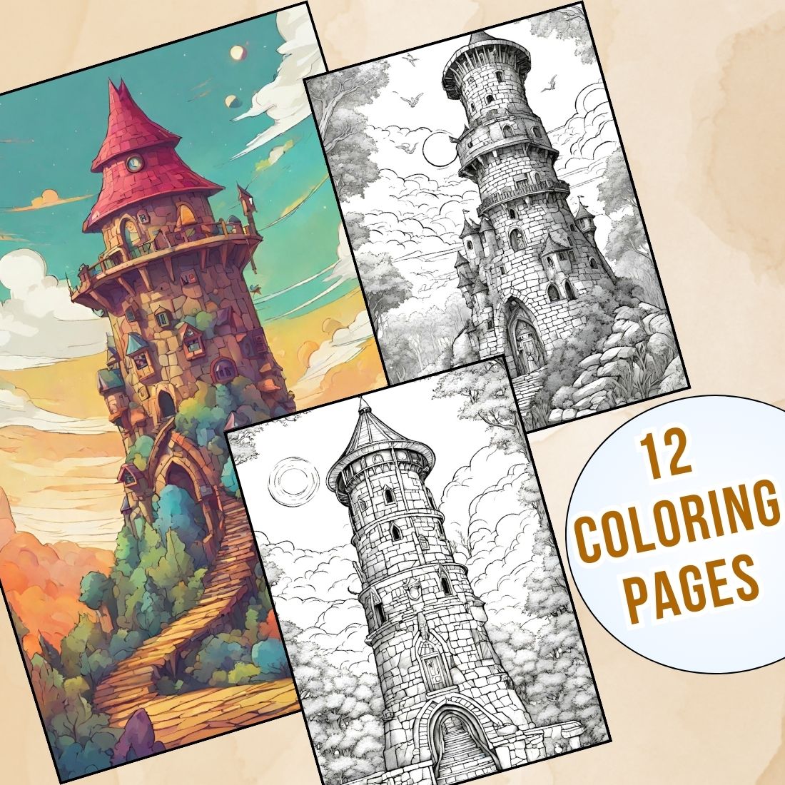 Magical Tower Coloring Pages for Endless Adventure | Open th | Inspire ...