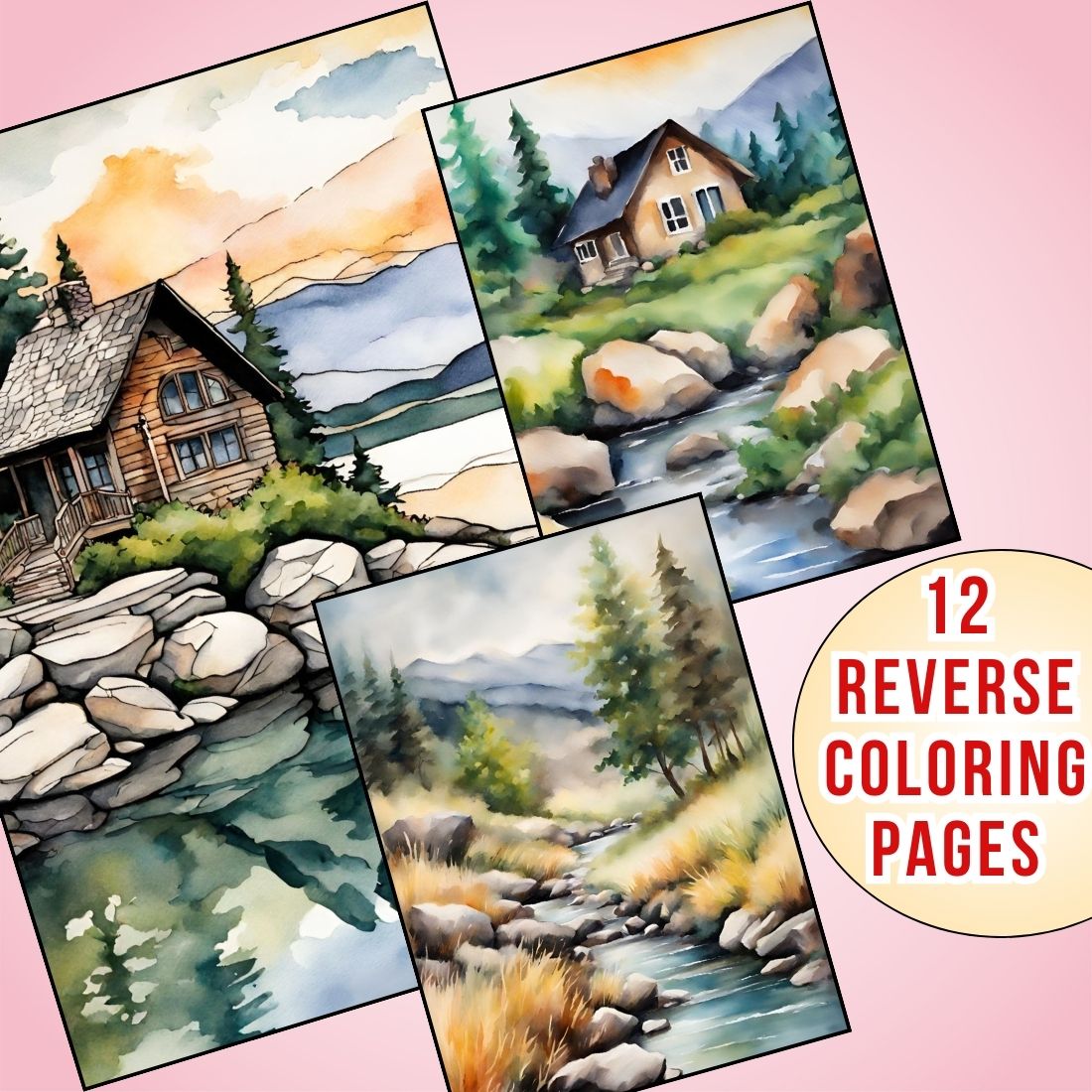 12 Stunning Landscape Reverse Coloring Pages - A Therapeutic | Inspire ...