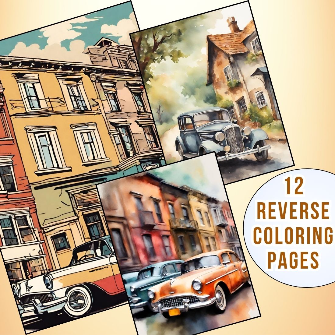 Vintage Cars Reverse Coloring Pages - A Retro Ride Through T | Inspire ...