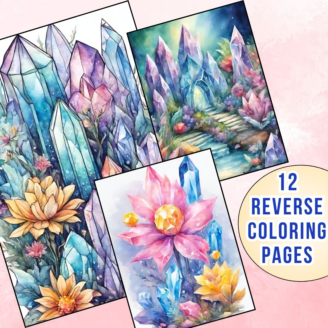 12 Magical Fantasy Crystal Garden Reverse Coloring Pages - N | Inspire ...