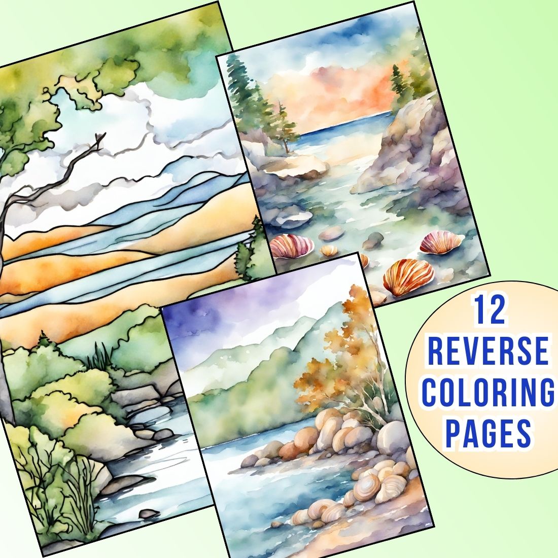 Captivating Landscape Reverse Coloring Pages - Explore Natur - Inspire ...
