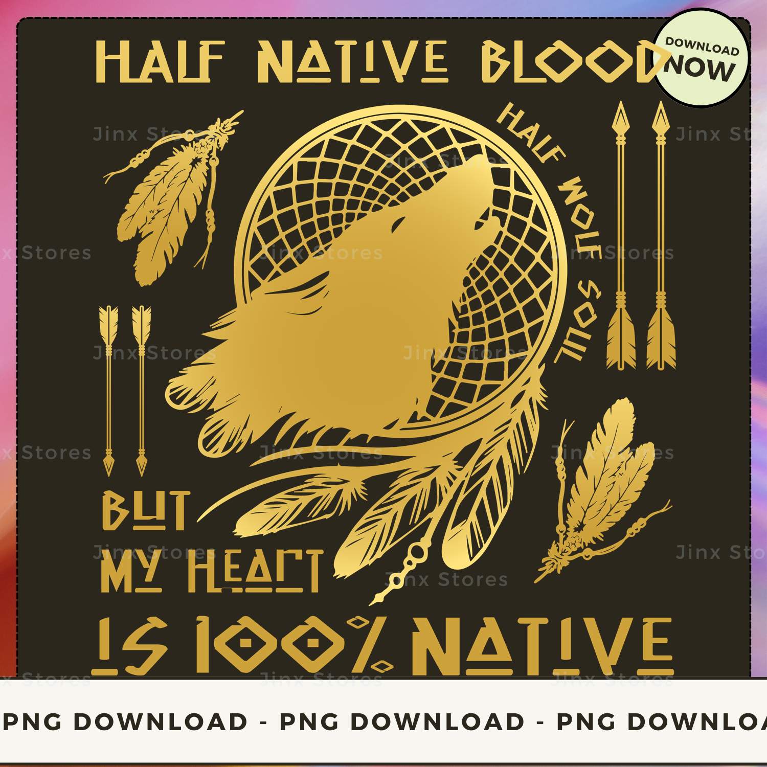 PNG Digital Design - HALF NATIVE BLOOD BUT MY HEART IS 100 N | Inspire ...