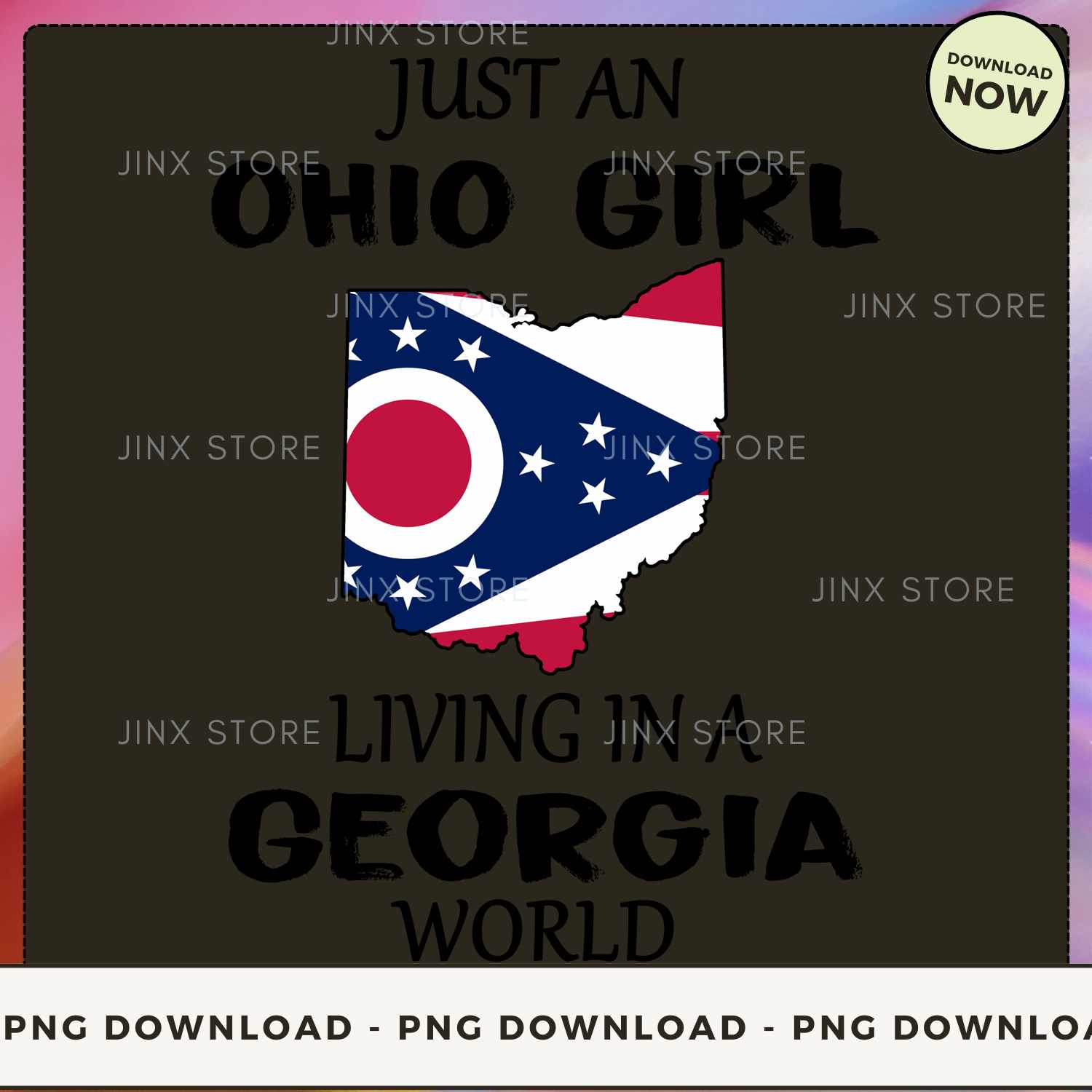 PNG Digital Design - Map - Ohio Girl Living In Georgia PNG | Inspire Uplift
