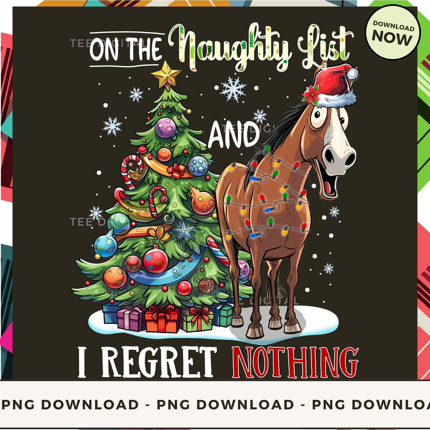 Digital | On The Naughty List I Regret Nothing - Funny Horse | Inspire ...