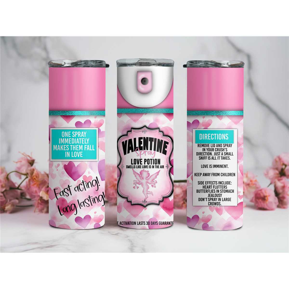 Valentines Day Love Potion Pink Heart Spray Can Tumbler,Be G | Inspire ...