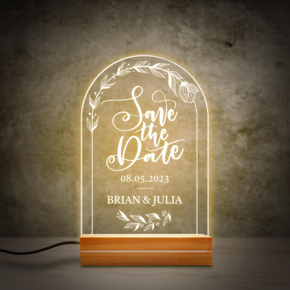 Personalized Gift Wedding Night Light Save The Date, Persona | Inspire ...