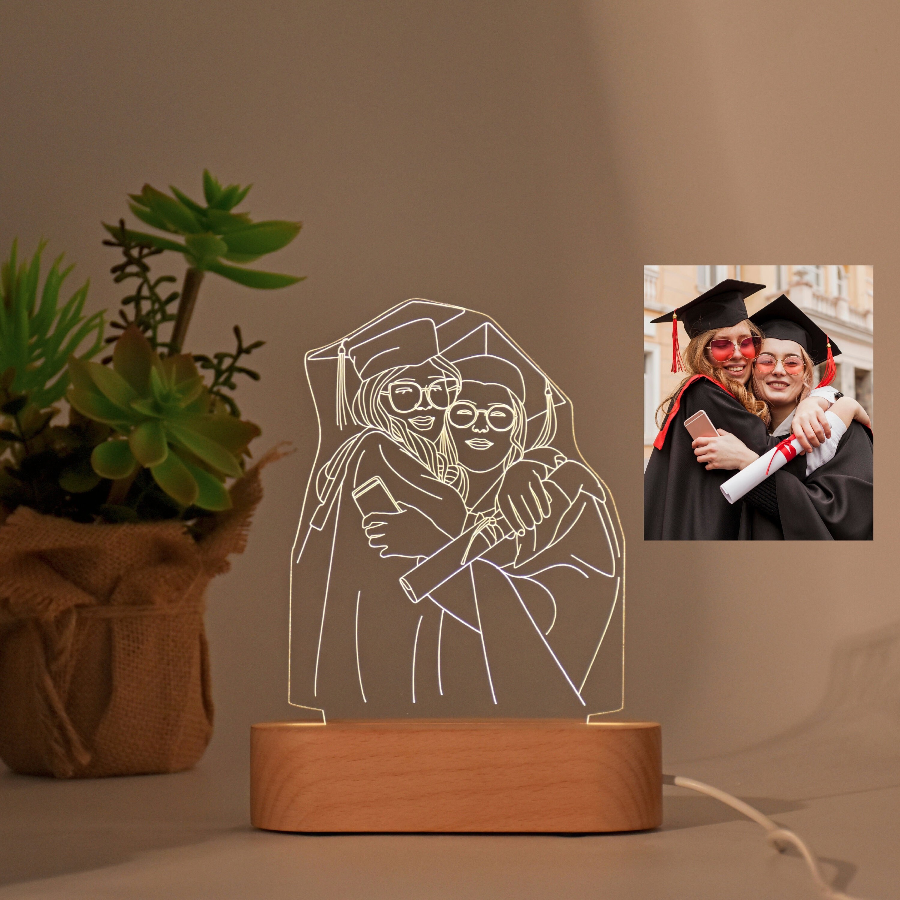 Personalized 3D Graduation Photo Lamp, Class of 2024, Photo | Inspire ...