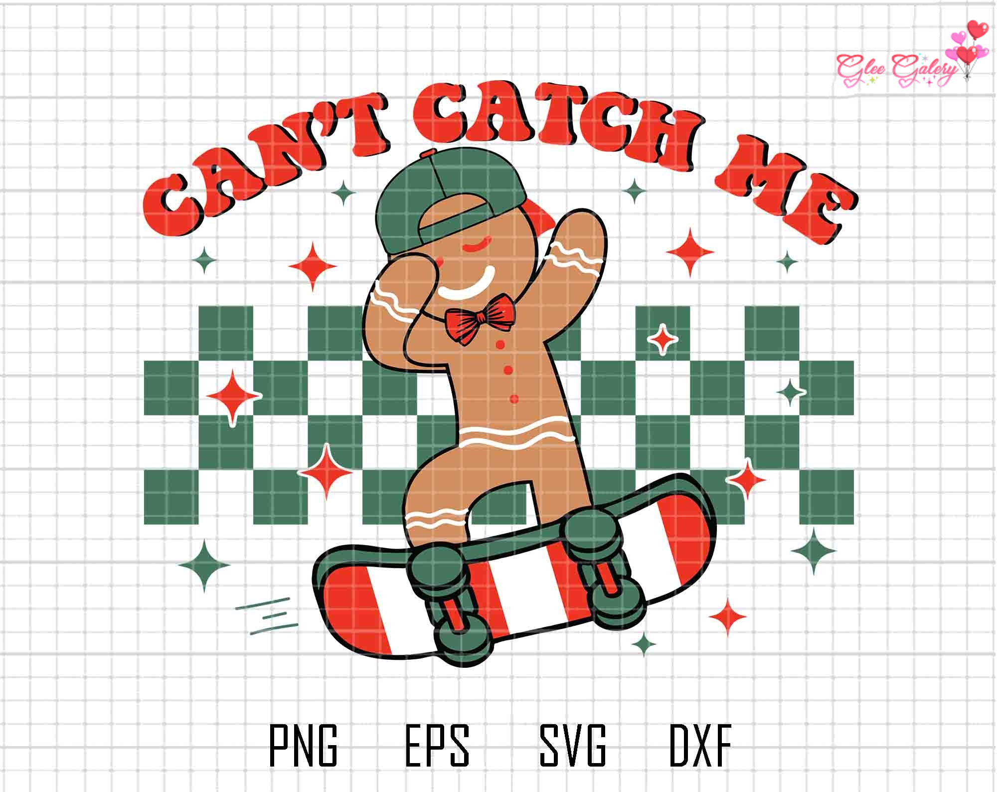 Cant Catch Me Svg, Boy Gingerbread Svg, Skateboarding Ginger | Inspire ...