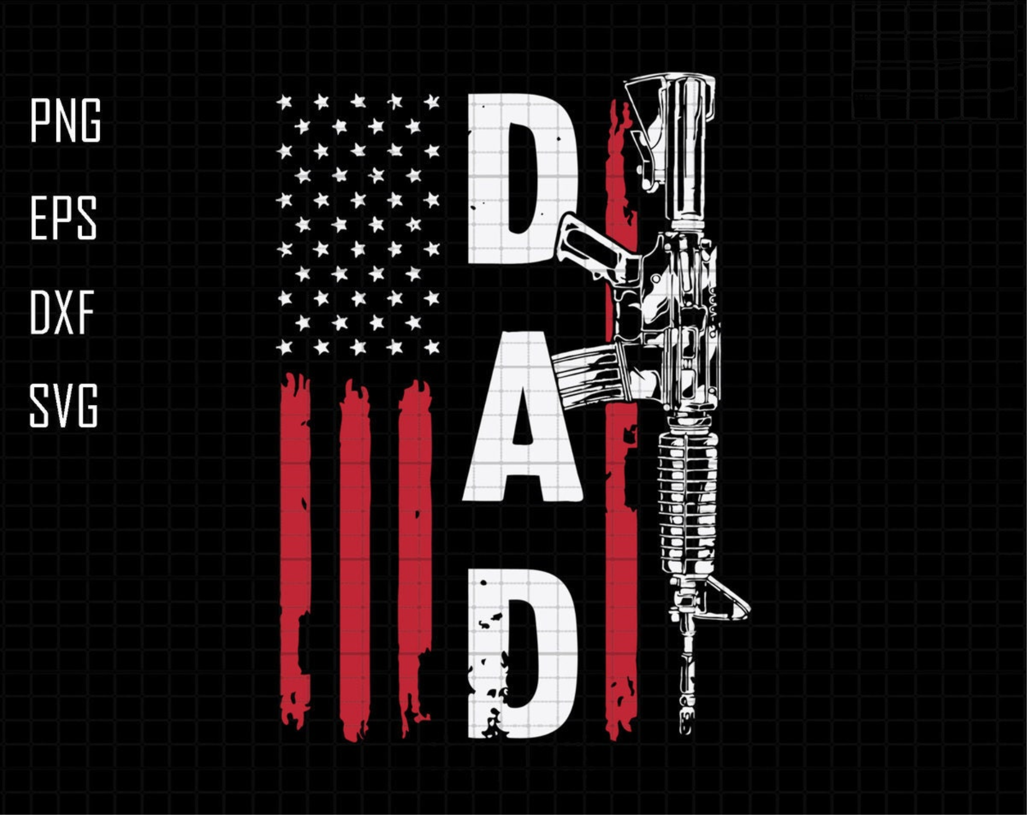 Dad Gun Flag Svg, American Flag Svg, Gun Lover Svg, Gun Owne | Inspire ...
