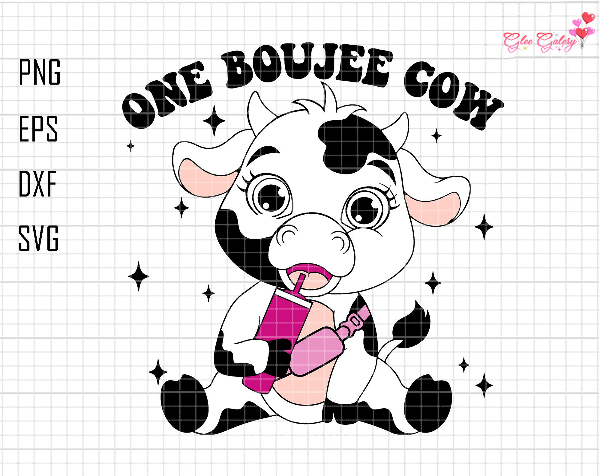 One Boujee Cow Svg, Bougie Cow Svg, Cow Stanley Inspired Bel | Inspire ...