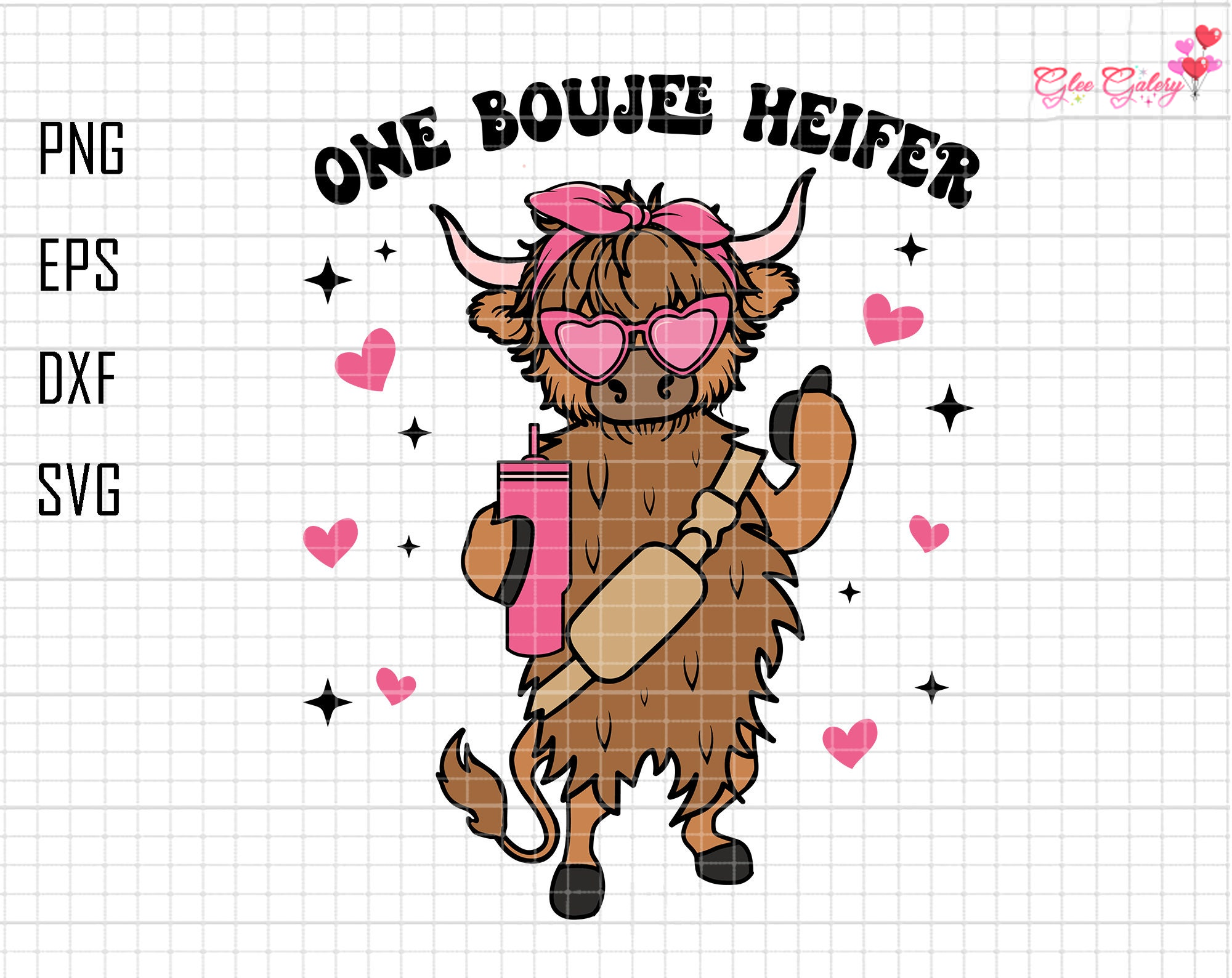 One Boujee Heifer Svg, Highland Cow Svg, Stanley Inspired Be - Inspire ...
