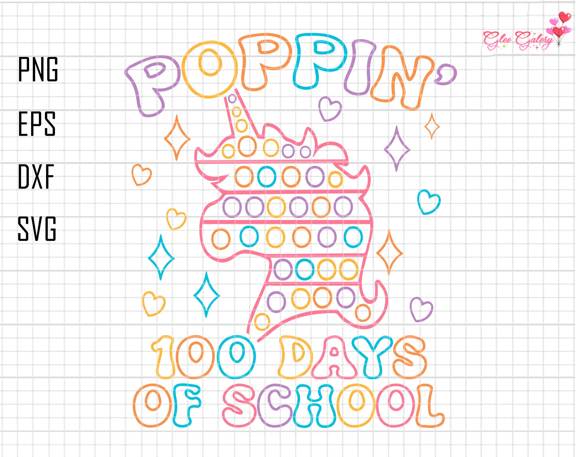 Poppin 100 Days Of School Svg, Unicorn Poppin Svg, Back to S | Inspire ...