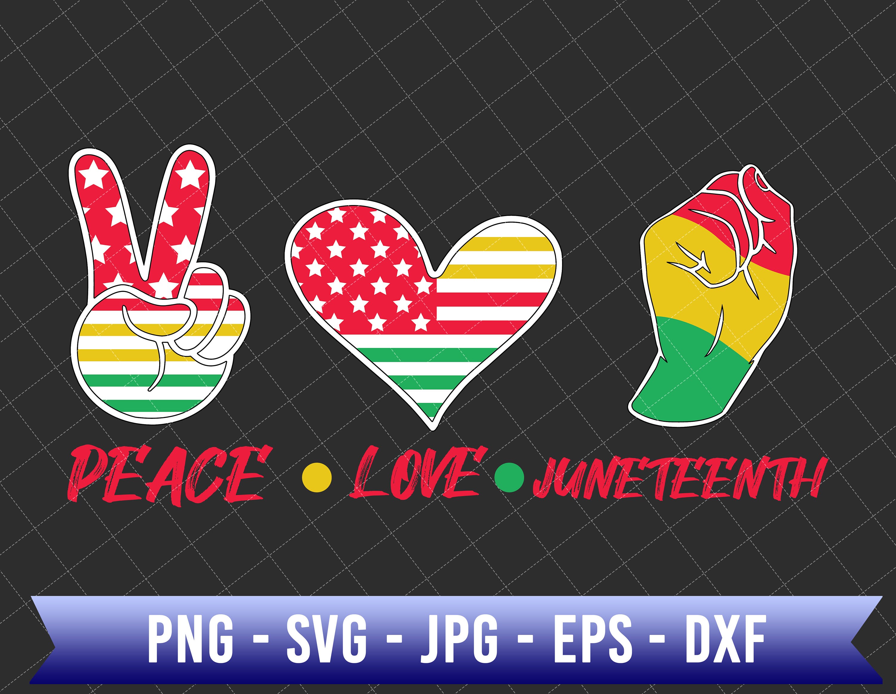 Peace Love Juneteenth Svg, Juneteenth Since 1865 Svg, Junete | Inspire ...