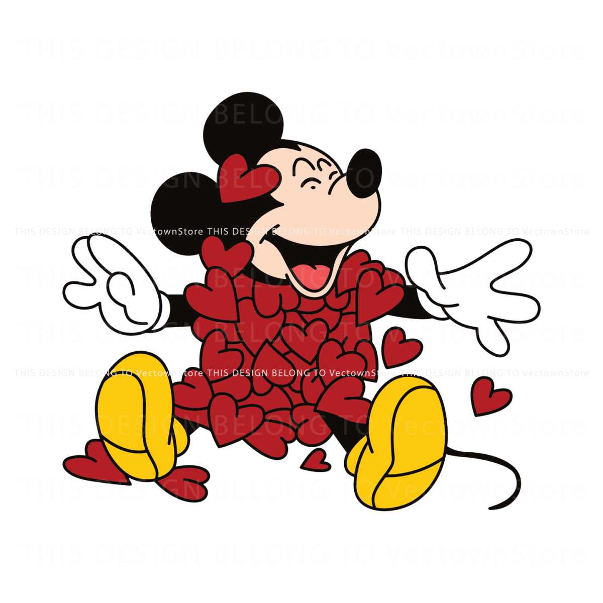 Cute Mickey Mouse Hearts Valentine SVG, Trending Digital Fil | Inspire ...