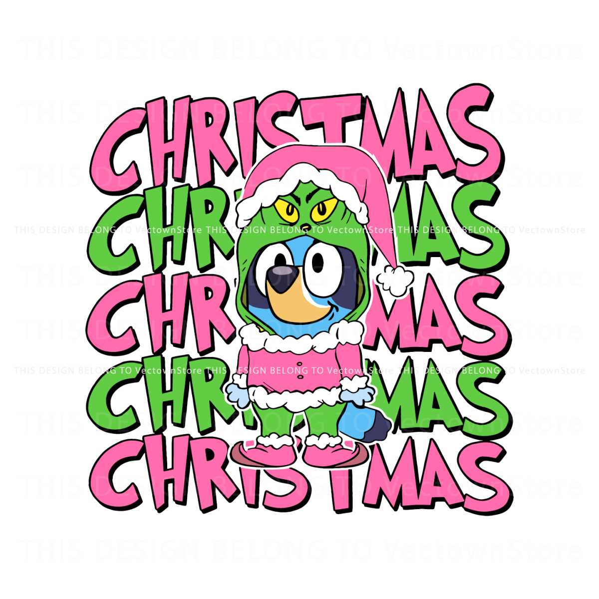 Bluey Christmas Grinch Vibe SVG, Trending Digital File | Inspire Uplift