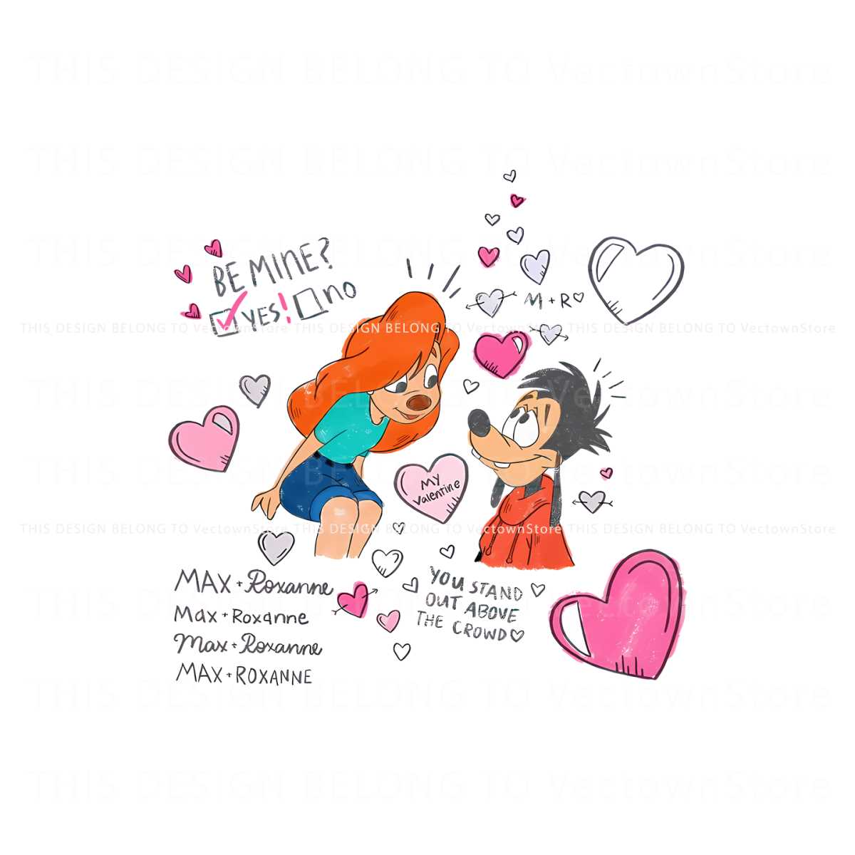 Disney A Goofy Movie Max and Roxanne PNG, Trending Digital F | Inspire ...