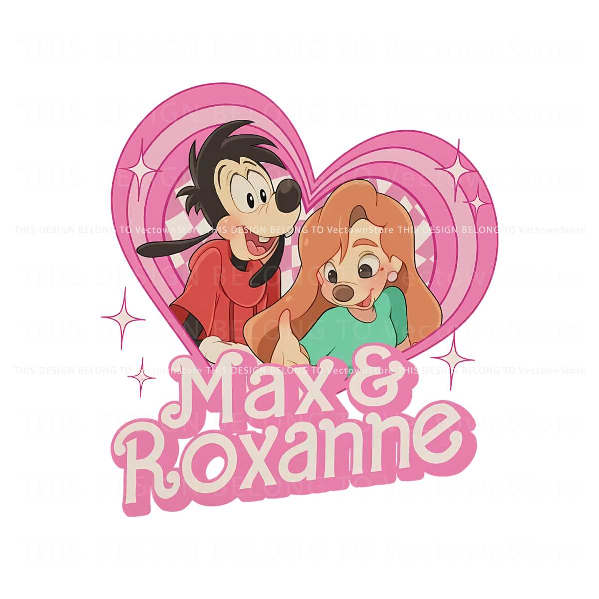 Max and Roxanne Pink Doll Heart PNG, Trending Digital File | Inspire Uplift