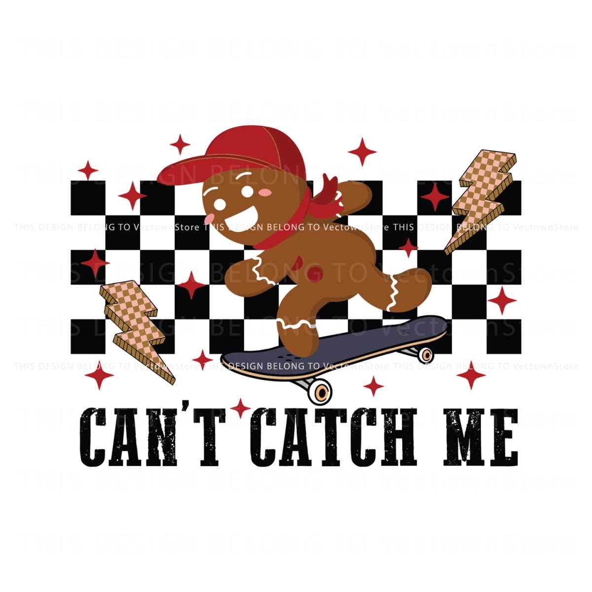 Skateboarding Gingerbread Cant Catch Me SVG, Trending Digita | Inspire ...