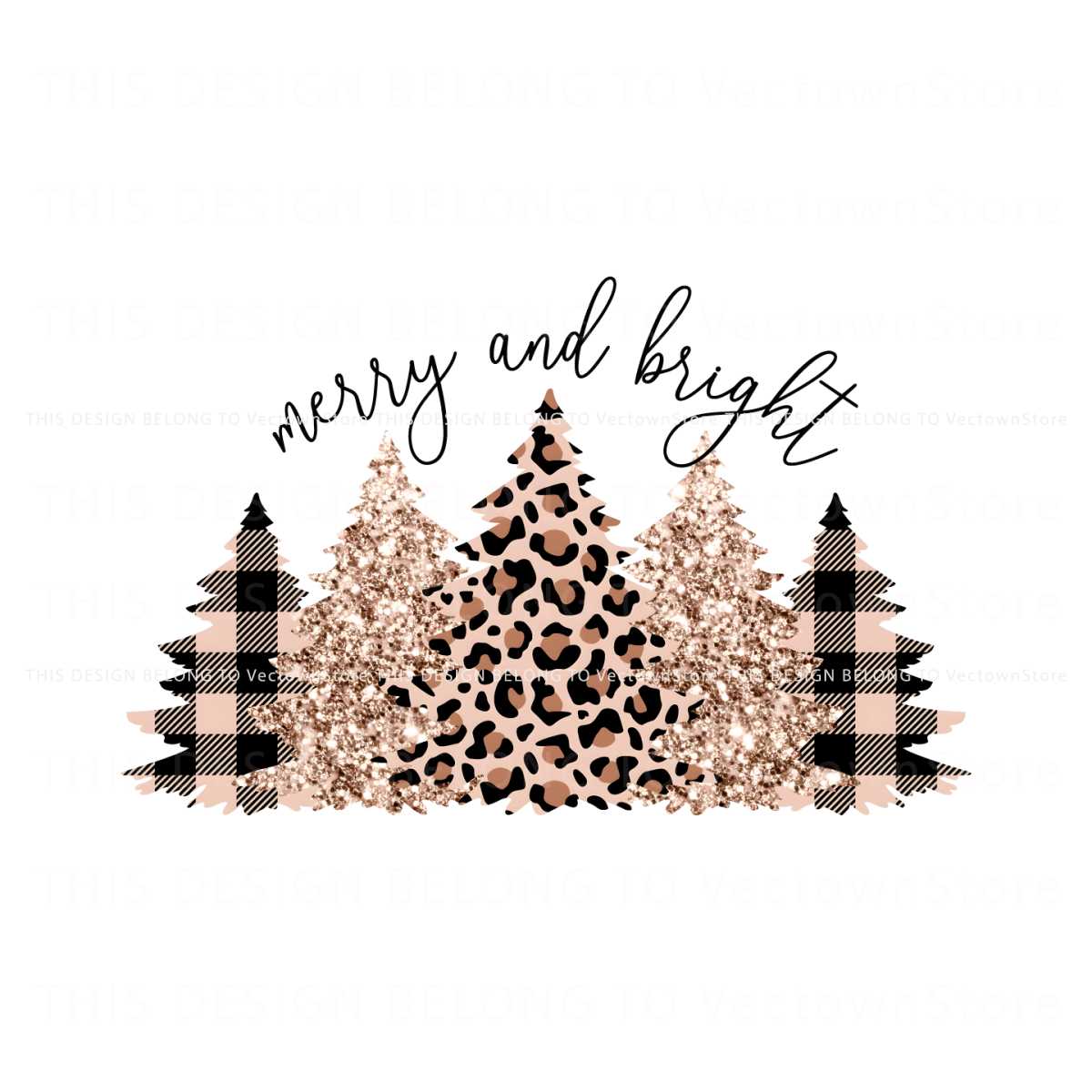Merry And Bright Leopard Christmas Tree PNG, Trending Design | Inspire ...
