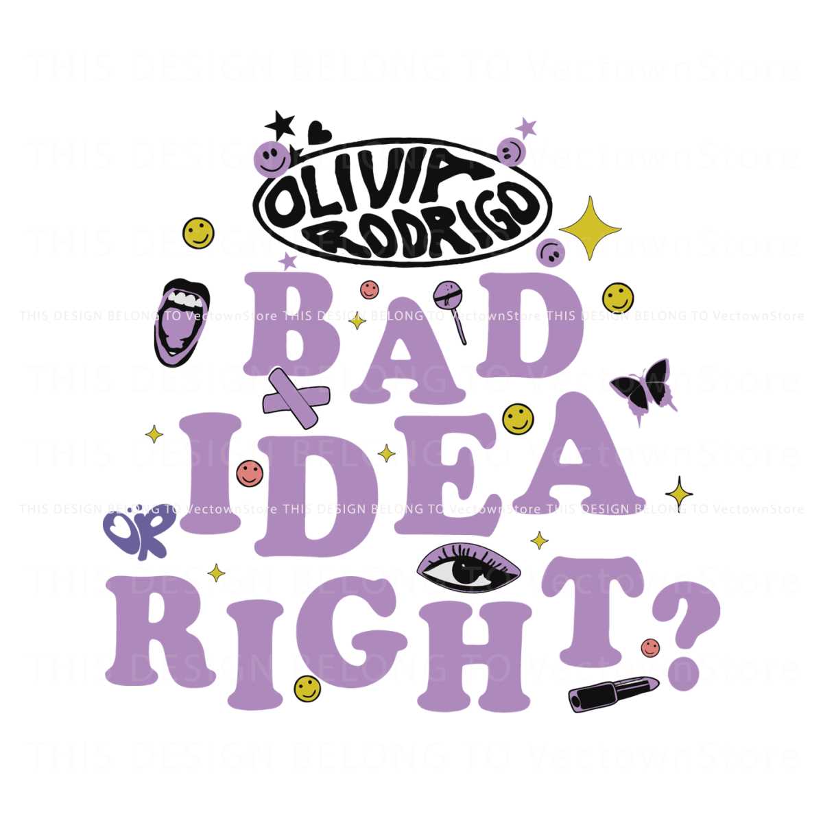 Olivia Rodrigo Bad Idea Right SVG, Trending Design File | Inspire Uplift