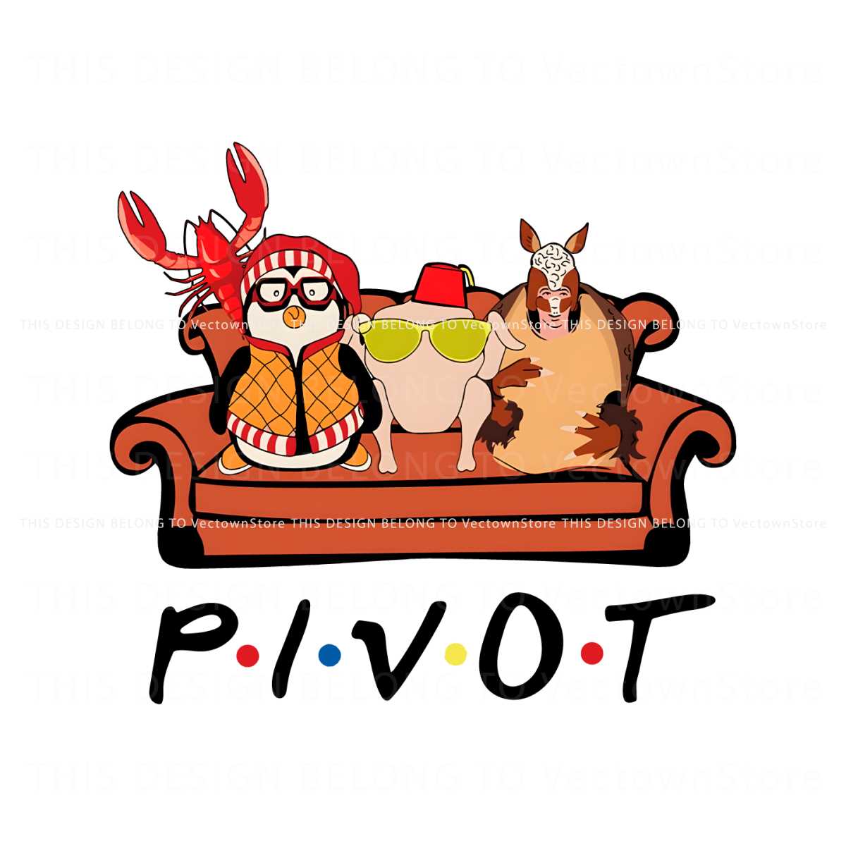 Pivot Retro TV Show Friends PNG, Trending Design File | Inspire Uplift