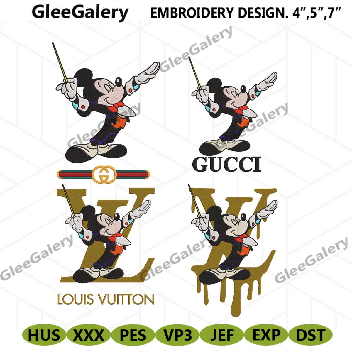 Mickey Conductor Fashion Brand Logo Embroidery Design Bundle | Inspire ...