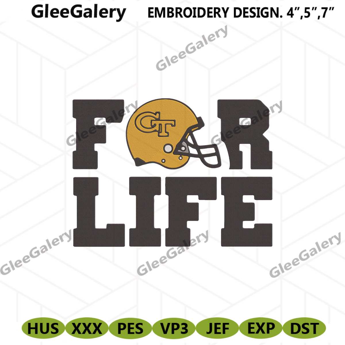 For Life Georgia Tech Logo Embroidery Design, Georgia Tech Y | Inspire ...