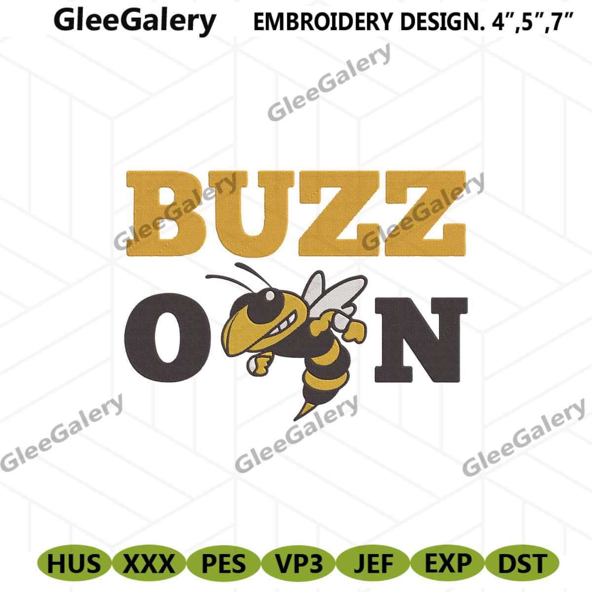 Buzz Georgia Tech Yellow Jeckets Logo Embroidery Design, Geo | Inspire ...