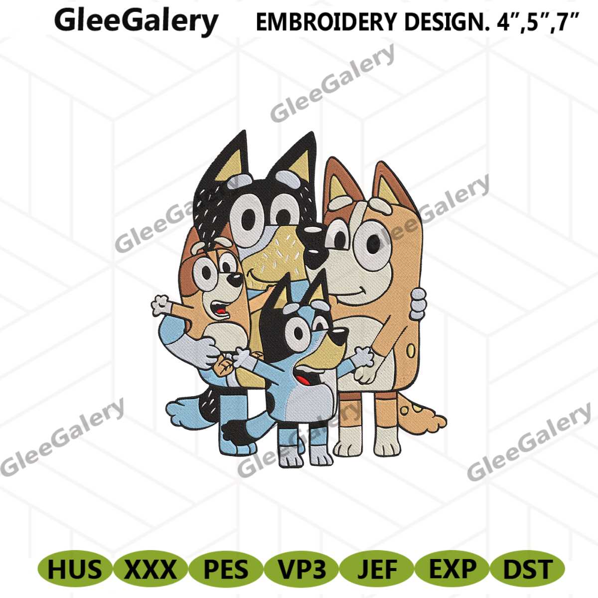 Happy Bluey Family Machine Embroidery Design, Bluey Dog Fami | Inspire ...