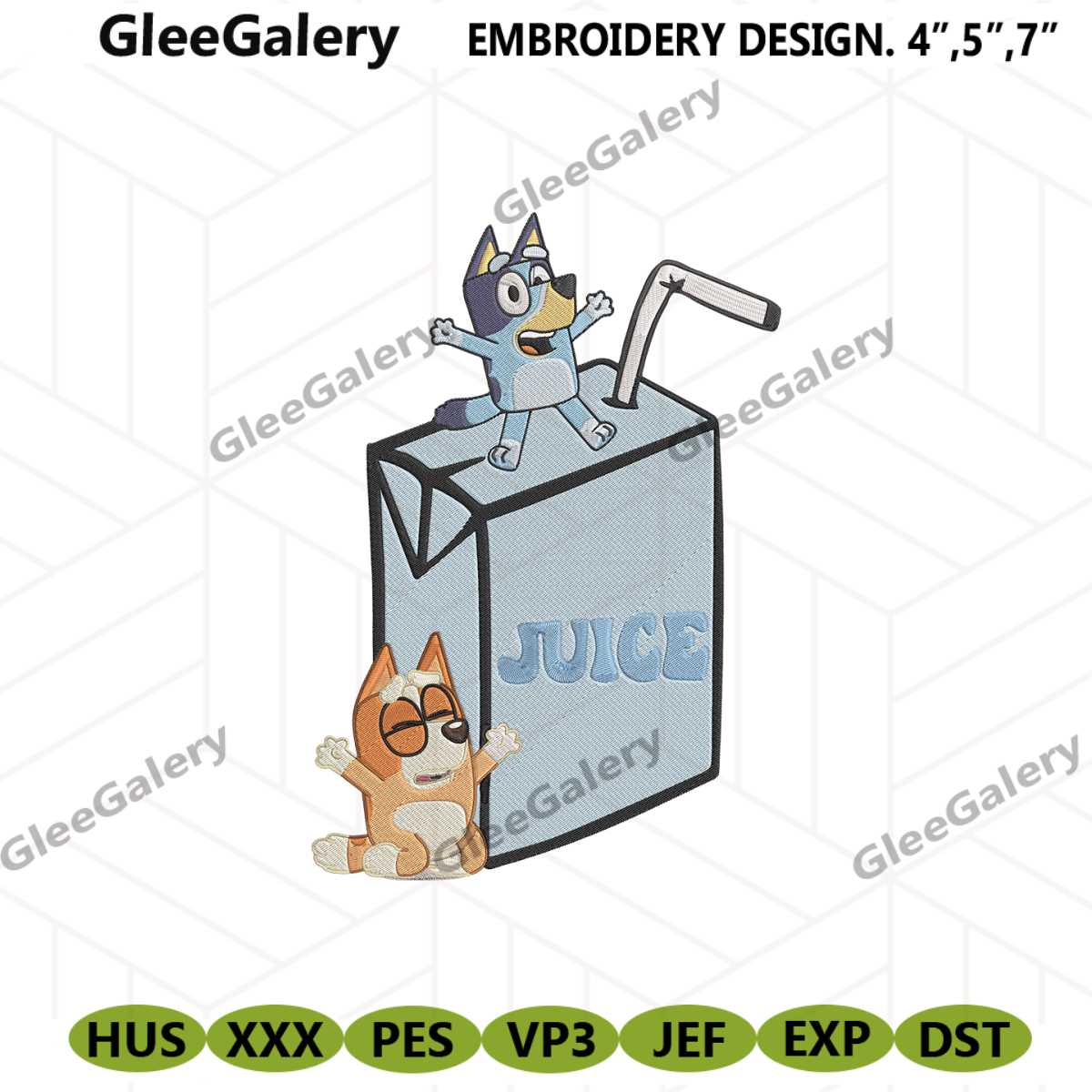 Juice Bluey Machine Embroidery File Design, Bluey Cartoon Em | Inspire ...