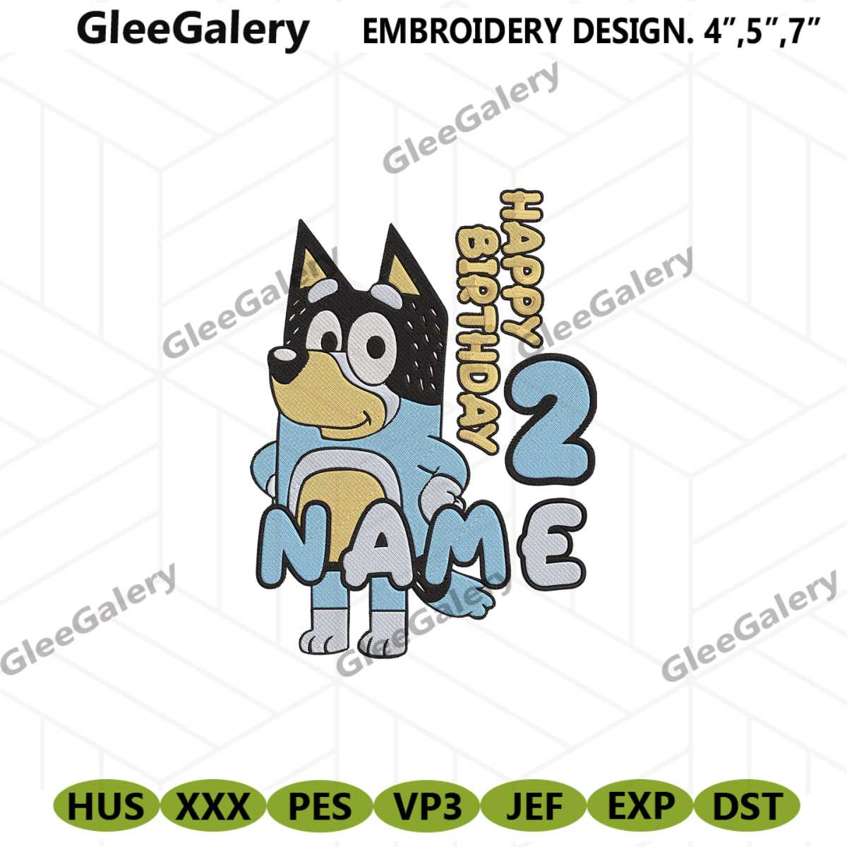 Bluey Custom Name Machine Embroidery Design, Bluey Bandit Em | Inspire ...