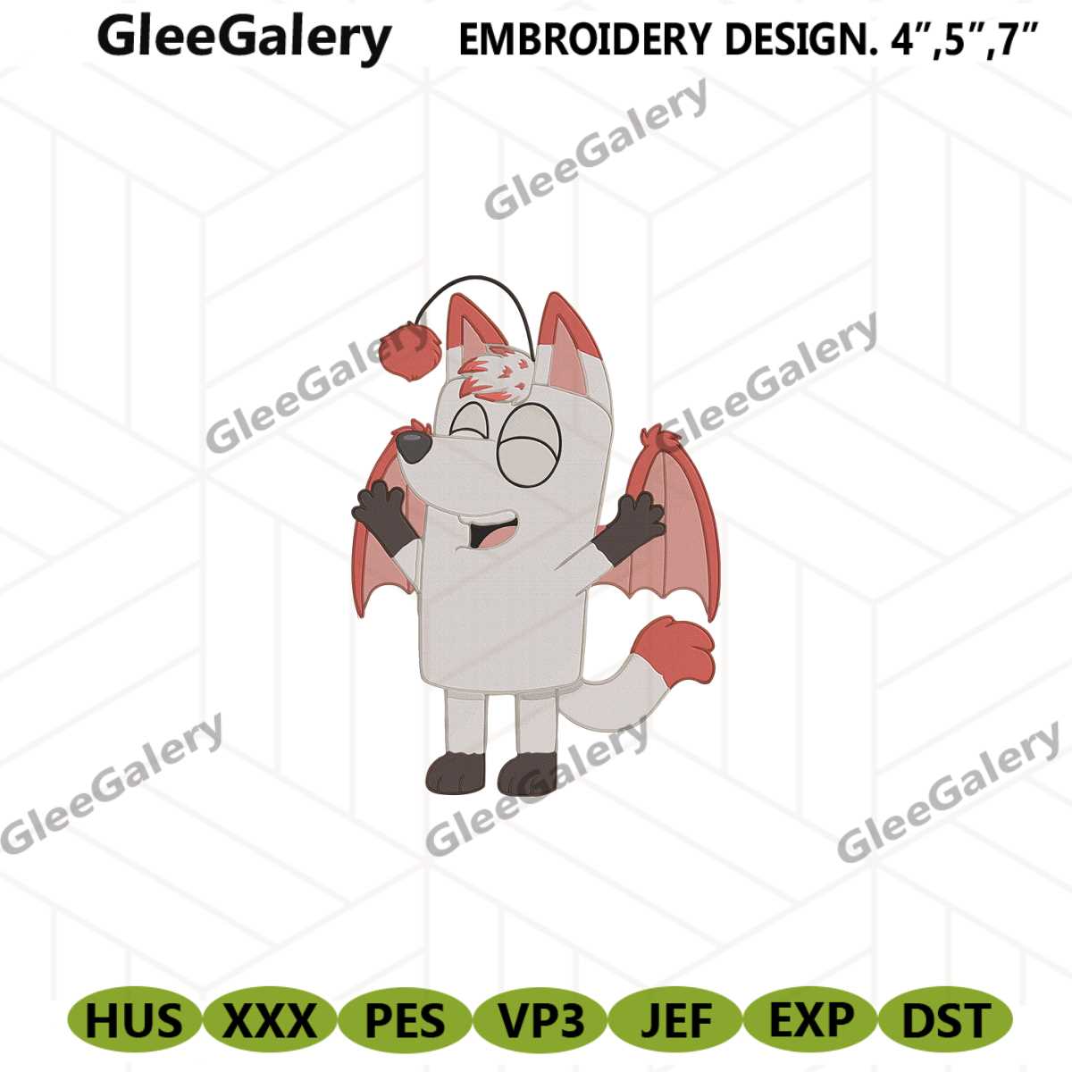 Cute Bingo Bluey Embroidery Instant, Bingo Cosplay Embroider | Inspire ...