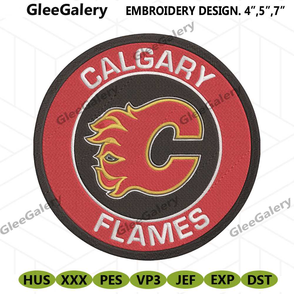 Calgary Flames Logo Hockey Embroidery Design, NHL Team Embro | Inspire ...