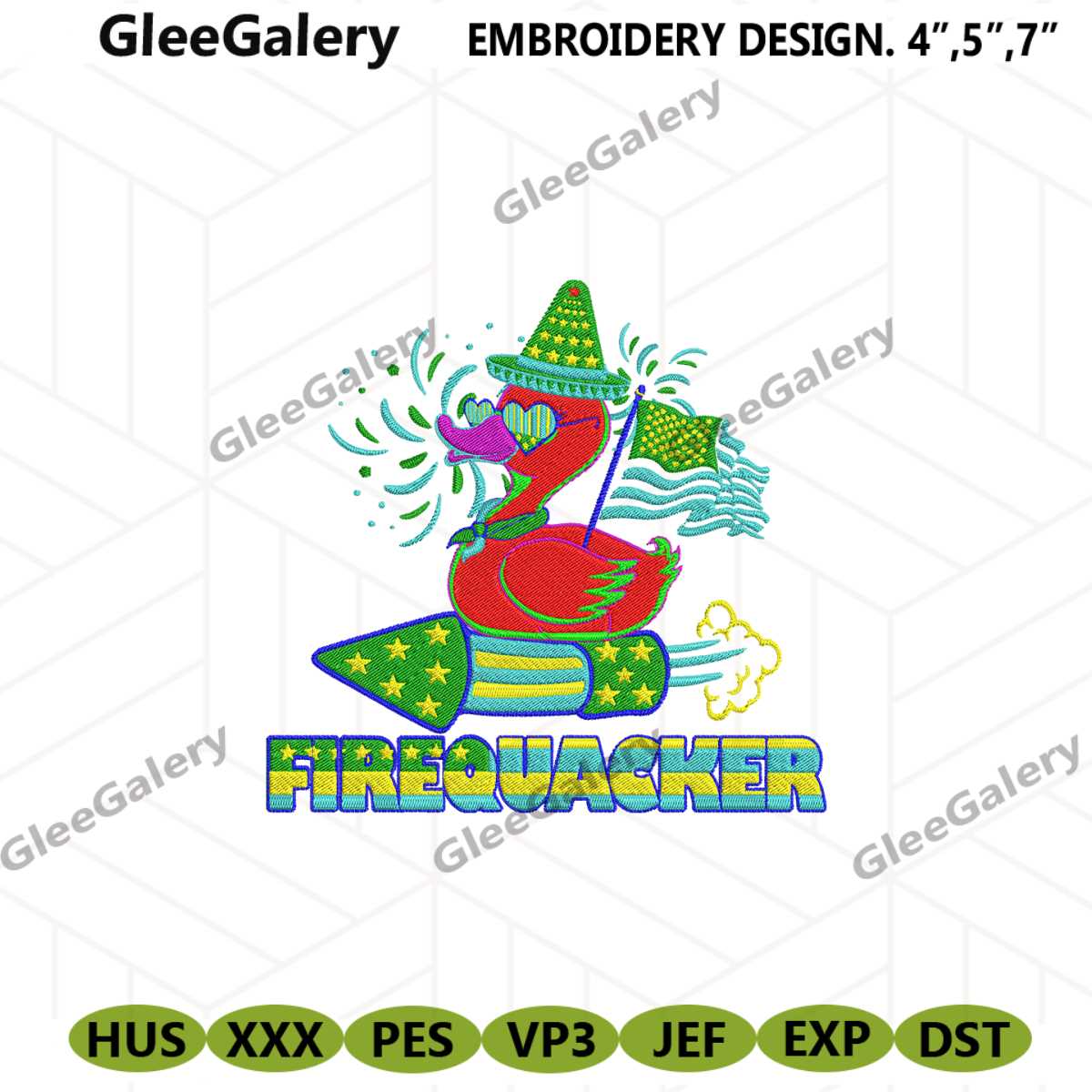 Firequacker Duck Rubber 4th Of July Embroidery Design Downlo | Inspire ...
