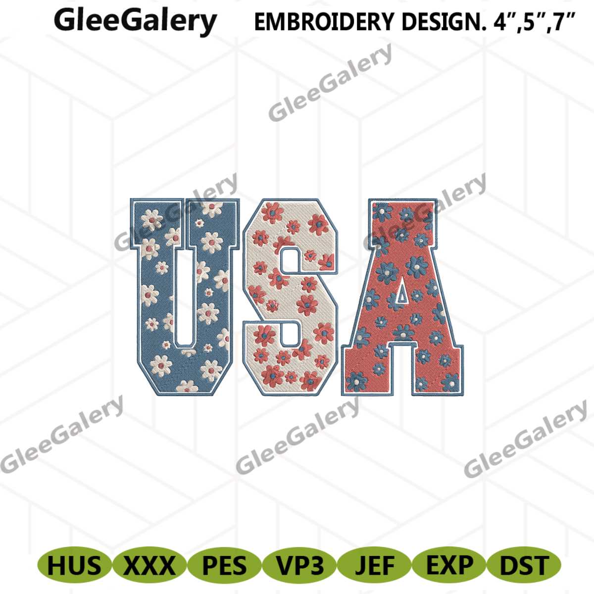 USA Embroidery Design, Retro America Embroidery Design, 4th | Inspire ...