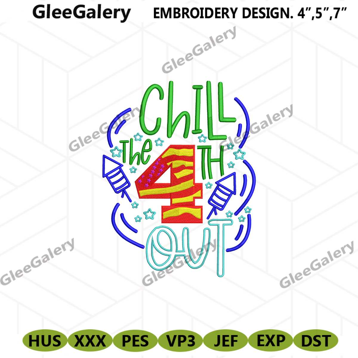 Chill The 4th Out Machine Embroidery Instant Download, 4th O | Inspire ...