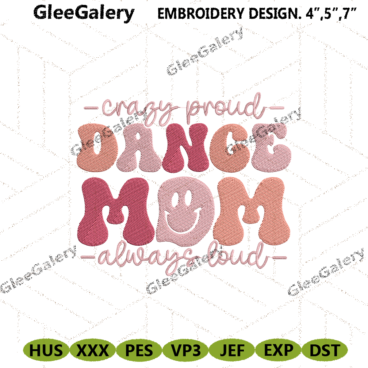 Dance Mom EMbroidery Instant Design Digital Download Files - Inspire Uplift