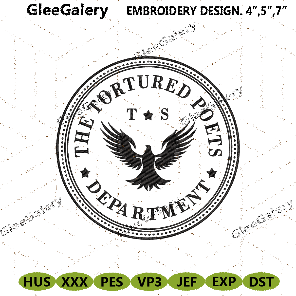 The Tortured Poets Department Logo Embroidery Design | Inspire Uplift