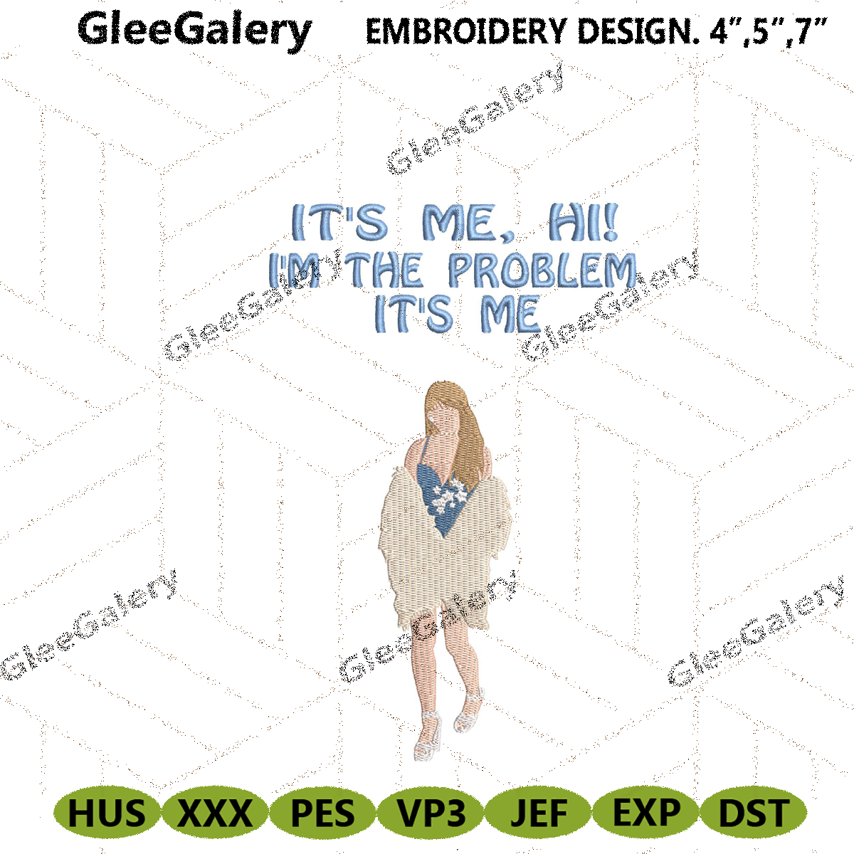 Its Me Hi Im The Problem Embroidery Files | Inspire Uplift