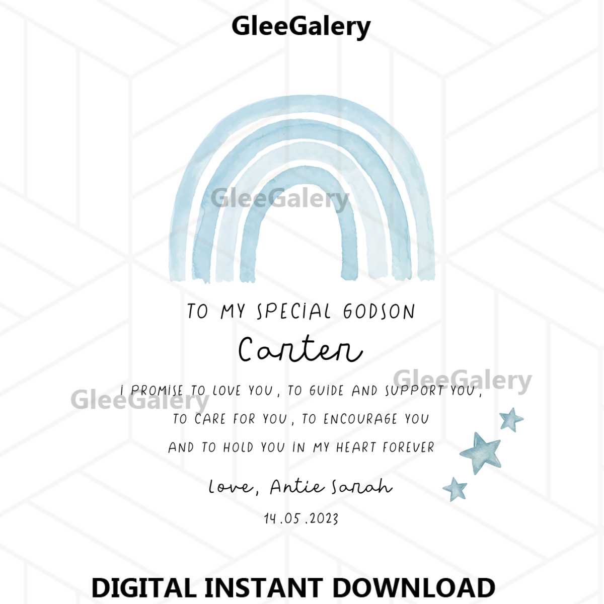 Personalised Godson Svg, Christening Keepsake Plaque Svg, Go | Inspire ...